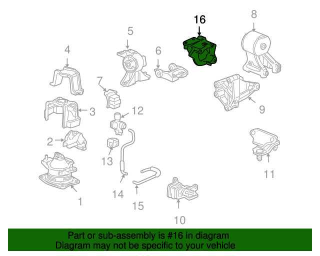 11910-RDJ-A00 - Bracket Engine Side Mounting - 2005-2010 Honda ...