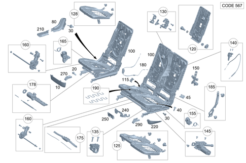 Seat Framework for 2022 Mercedes-Benz GLE350 | Mercedes-Benz USA Parts