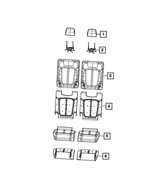 6XS741X7AC - Third Row Headrest - 2021-2024 Jeep Grand Cherokee L ...