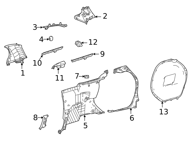 62560-08100-B0 - Pillar Trim 2021-2022 Toyota Sienna | Longo Toyota Parts