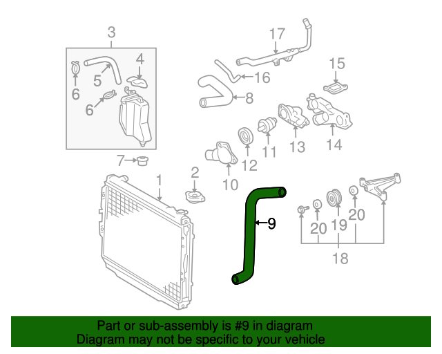 16572-0F011 - Radiator Coolant Hose - 2000-2007 Toyota | OEM Genuine ...