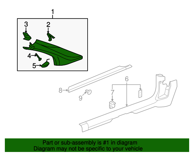 2005-2010 GM Molding 15827875 | GMPartsDirect.com