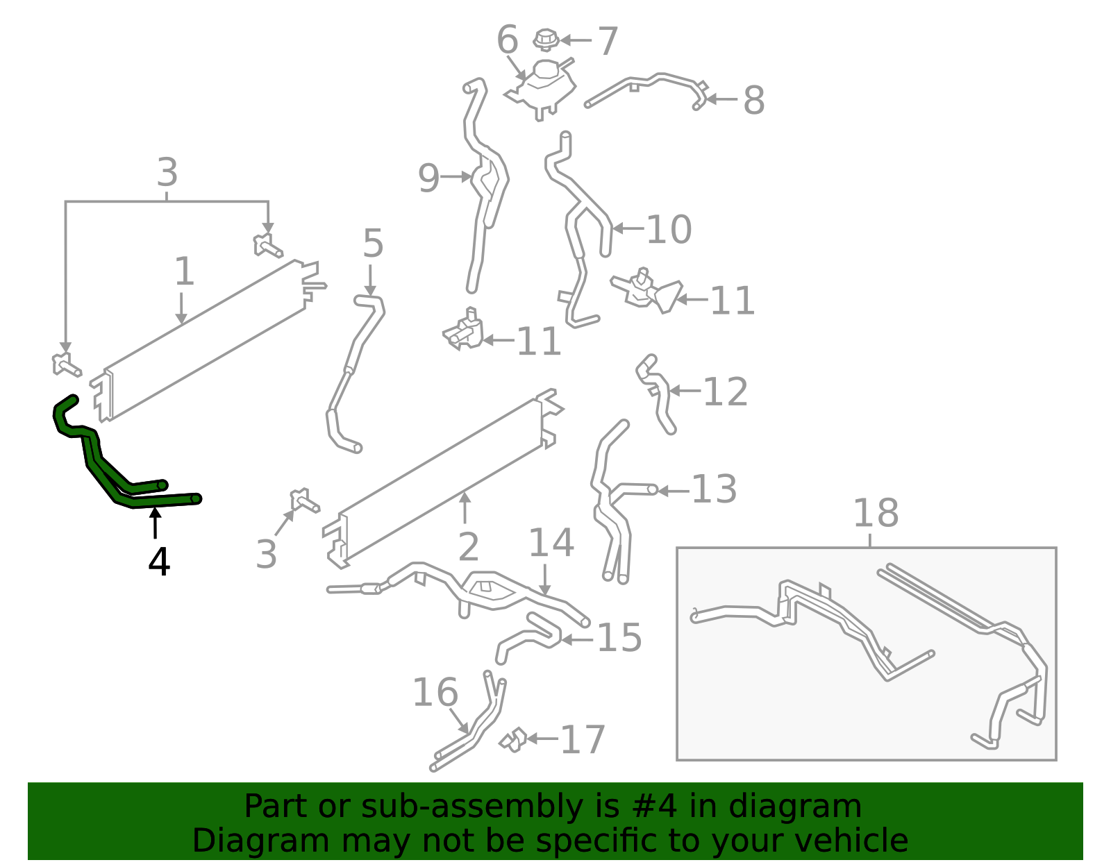 2020-2024 Ford Drive Motor Inverter Radiator Hose L1MZ-8286-P | OEM ...