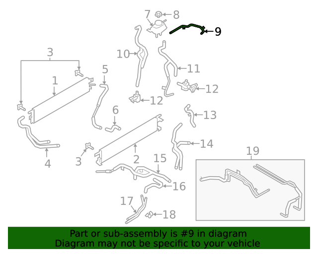 2020 Ford Engine Coolant Overflow Hose L1MZ-8C289-C | TascaParts.com
