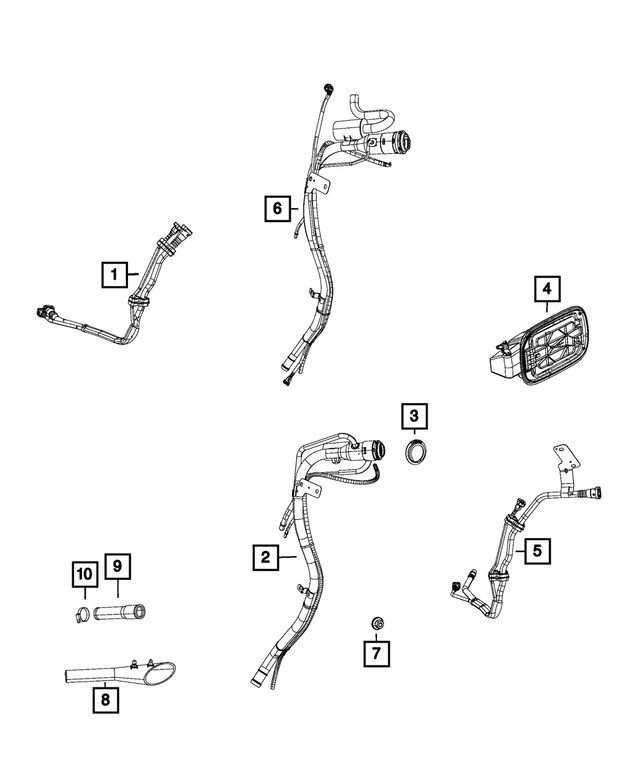 MOPAR FUEL FILLER TUBE - 68302344AL - 68302344AL | Mopar Online Parts