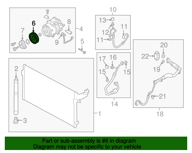 97643-B1105 - A/C Compressor Clutch Pulley - 2014-2019 Hyundai | World ...