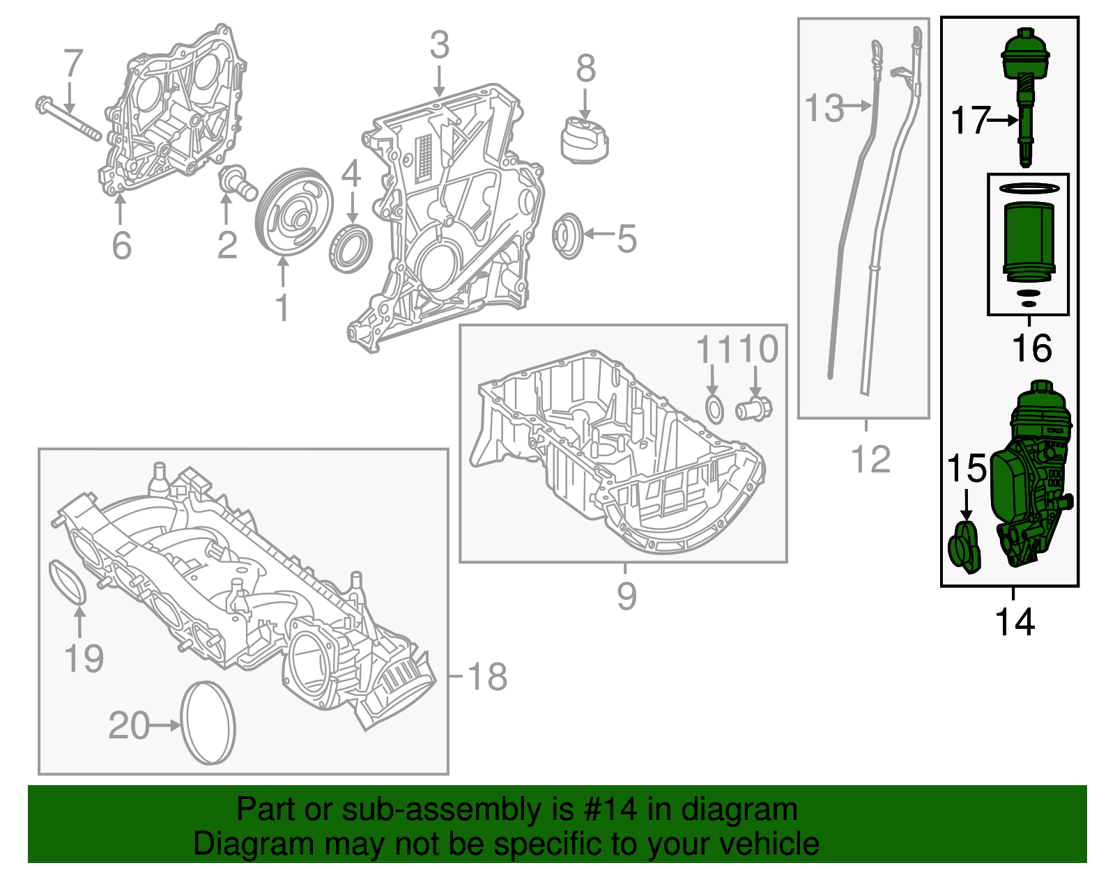 2017-2019 Infiniti QX30 Oil Filter Housing 15200-HG00C | OEM Parts Online