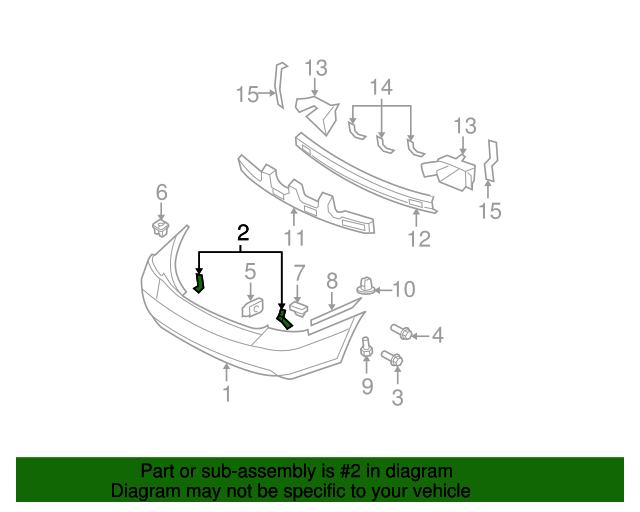 86614-1E000 - Bumper Cover Bracket - 2006-2011 Hyundai Accent | World ...