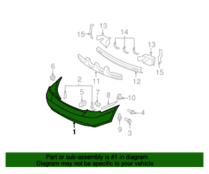 2006-2011 Hyundai Accent Bumper Cover 86611-1E000 | OEM Parts Online