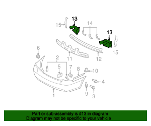 86642-1E050 - Bumper Impact Bar Bracket 2006-2009 Hyundai Accent ...