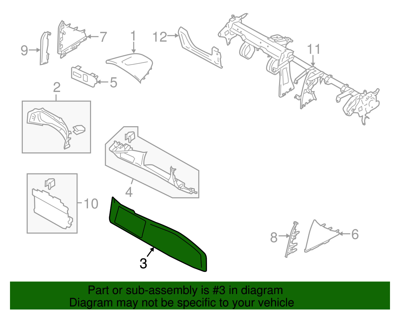 SU003-07937 - 2019 Toyota 86 - Instrument Panel Trim Panel | Nucar ...