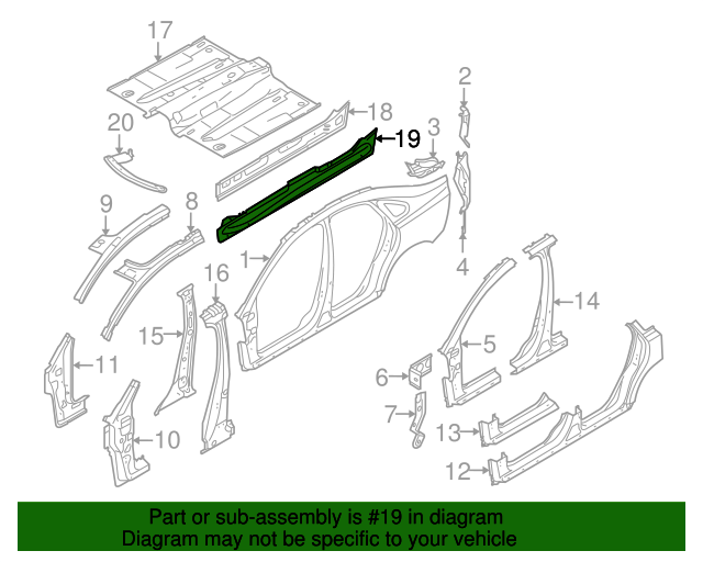 8652244 - Rocker Reinforced - 2004-2011 Volvo | Volvo OEM Parts Direct