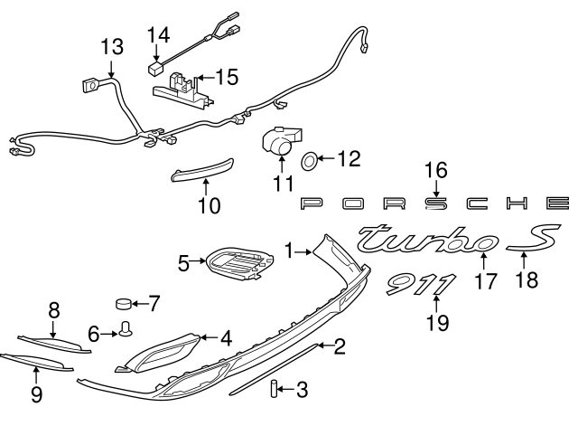 2017-2019 Porsche 911 Lower Cover 991-505-975-01-G2X | Porsche Marin