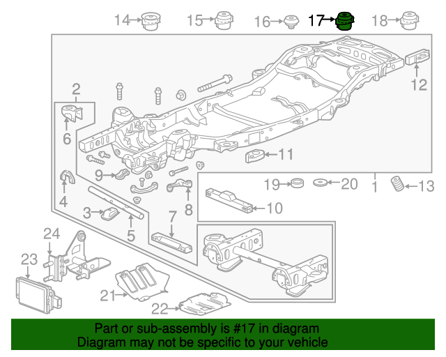 2015-2020 GM Number 3 Body Mount Upper Cushion 23248395 | GMPartsDirect.com