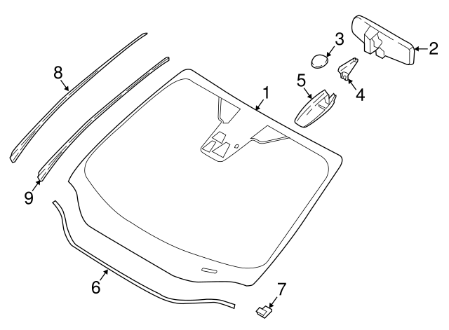 BM5Z-5803178-B - Windshield Molding Retainer Strip 2016-2018 Ford Focus ...