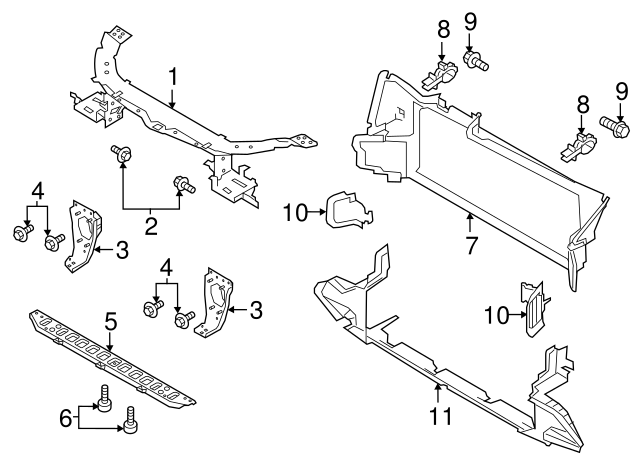 Genuine OEM Radiator Support Part# LR084656 Fits 2015-2019 Land Rover ...