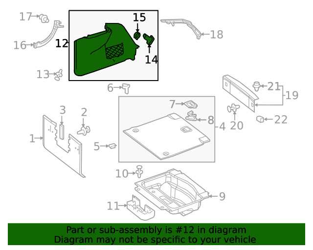 2013-2020 Mercedes-Benz Trim, Load Compartment 217-690-36-04-9J36 ...