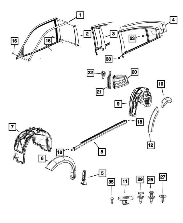 2020-2023 Dodge Charger Front Fender Spat, Right 68451052AA | Mopar eStore