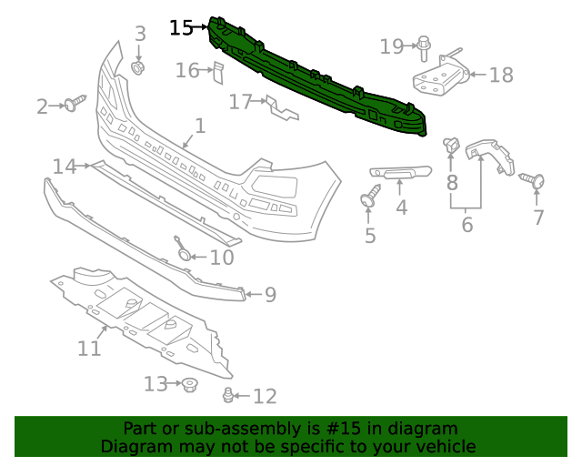 2019-2023 Hyundai Kona Electric Bumper Impact Bar 86631-K4200 | OEM ...