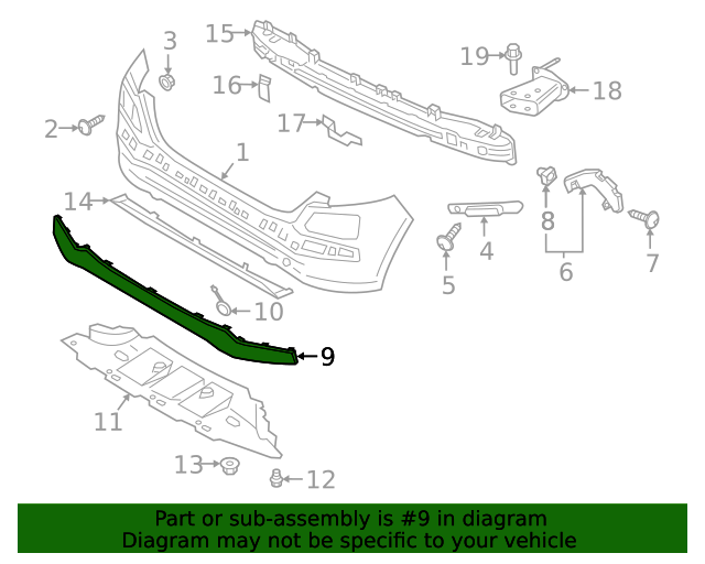 2019-2021 Hyundai Kona Electric Center Molding 86696-K4000 | QuirkParts