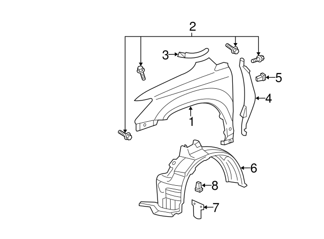 53806-48041 - Fender Liner - 2006-2008 Lexus RX400h | My L Parts