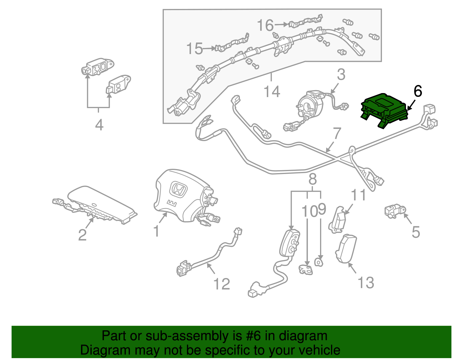 77960-SDN-A83 - 2004 Honda Accord - SRS Unit | Honda Parts Cheap