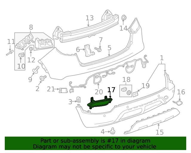 2017-2021 Buick Encore Reflector - Passenger Side (RH) 42503029 ...