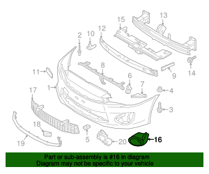 8321A689 - Fog Lamp Bezel - 2016-2017 Mitsubishi Lancer | Lasco Auto Parts