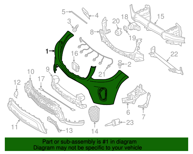 166-885-18-38-64-9999 - Bumper Cover 2017-2019 Mercedes-Benz GLS 450 ...