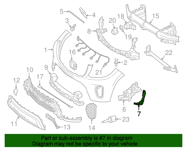 166-885-31-24 - Bumper Cover Brace 2017-2019 Mercedes-Benz GLS 450 ...