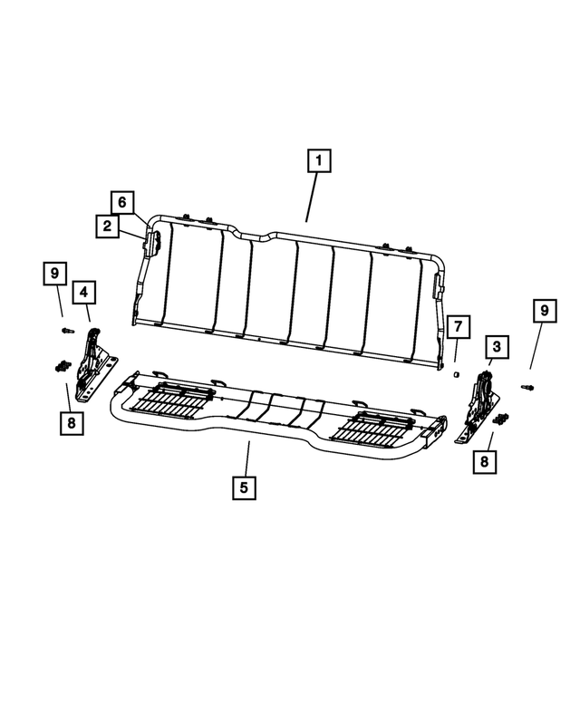 2009-2022 Mopar Rear Seat Cushion Frame 68050745AA | Mopar Factory Parts