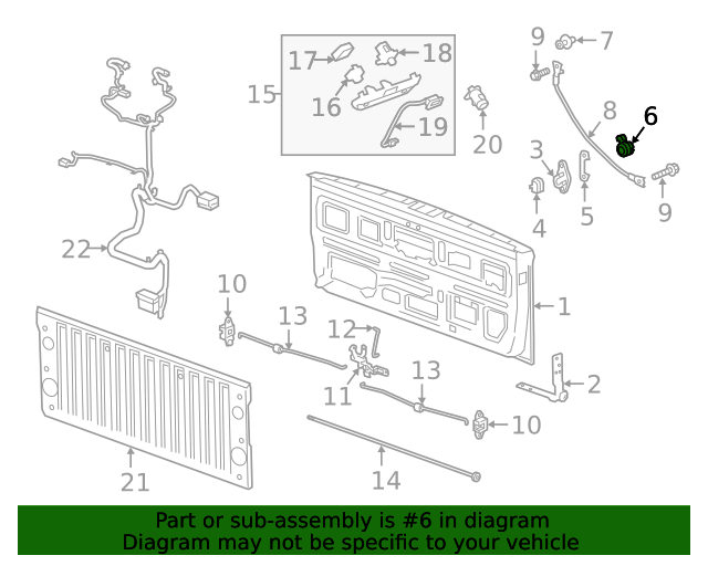 2019-2024 GM Pickup Box Tailgate Dampener 84282345 GM | GMPartsDirect.com