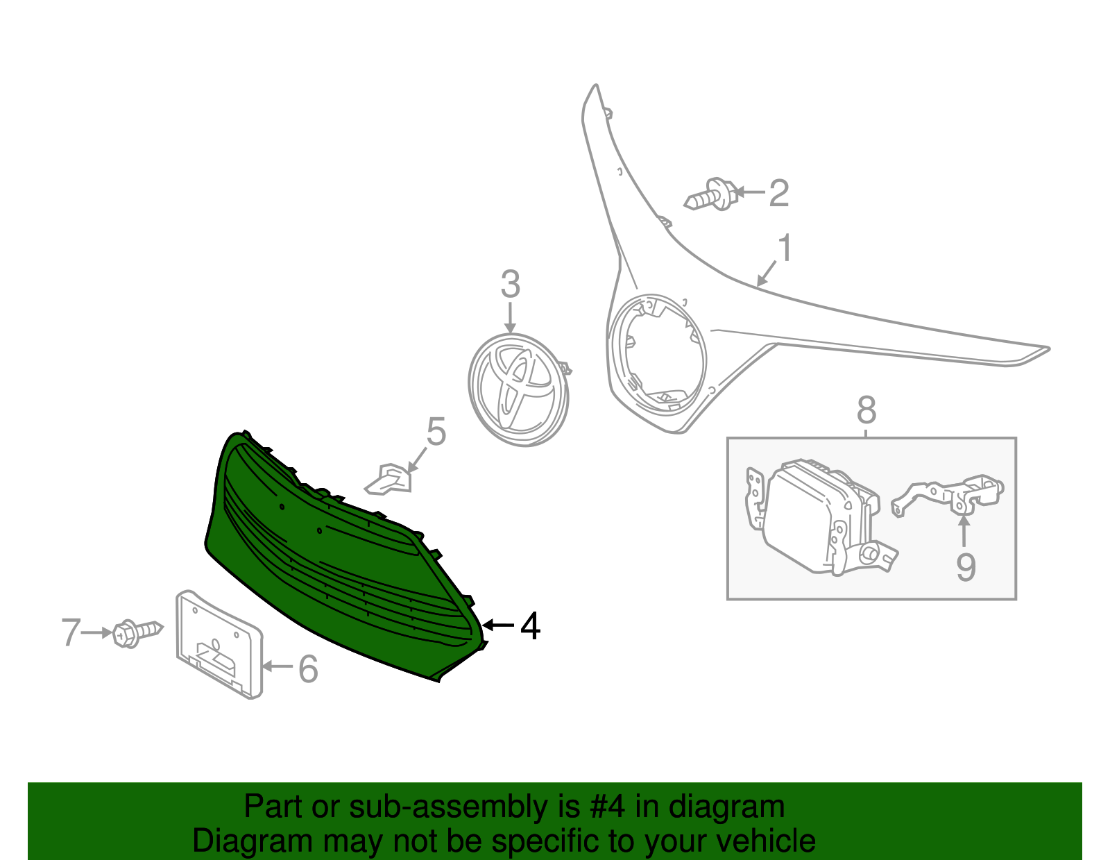 2017-2019 Toyota Corolla Lower Grille 53112-02730 | Toyota OEM Parts Online
