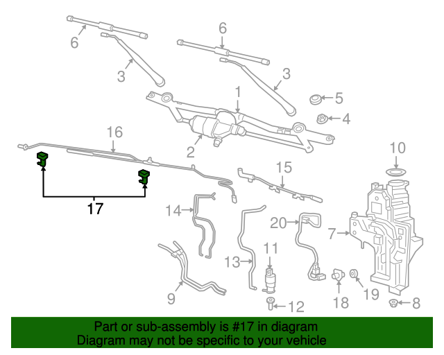 2018-2023 Jeep Washer Nozzle 68293025aa | TascaParts.com