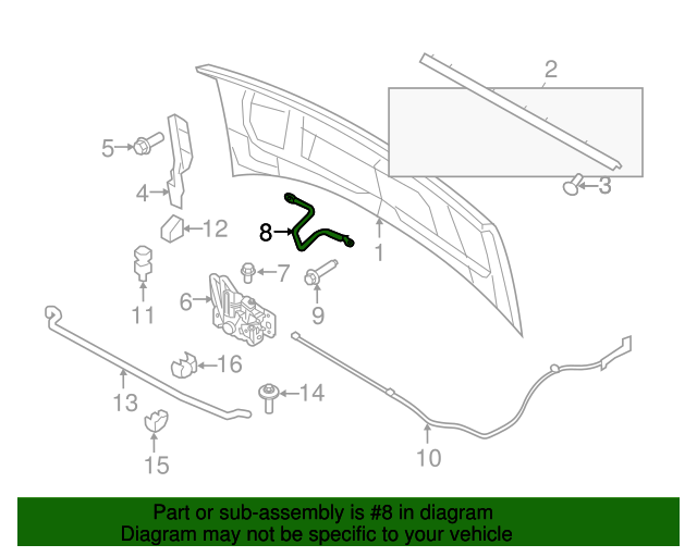 2010-2021 Ford OEM NEW 2010-2014 Ford E150 E250 Cargo Hood Latch ...