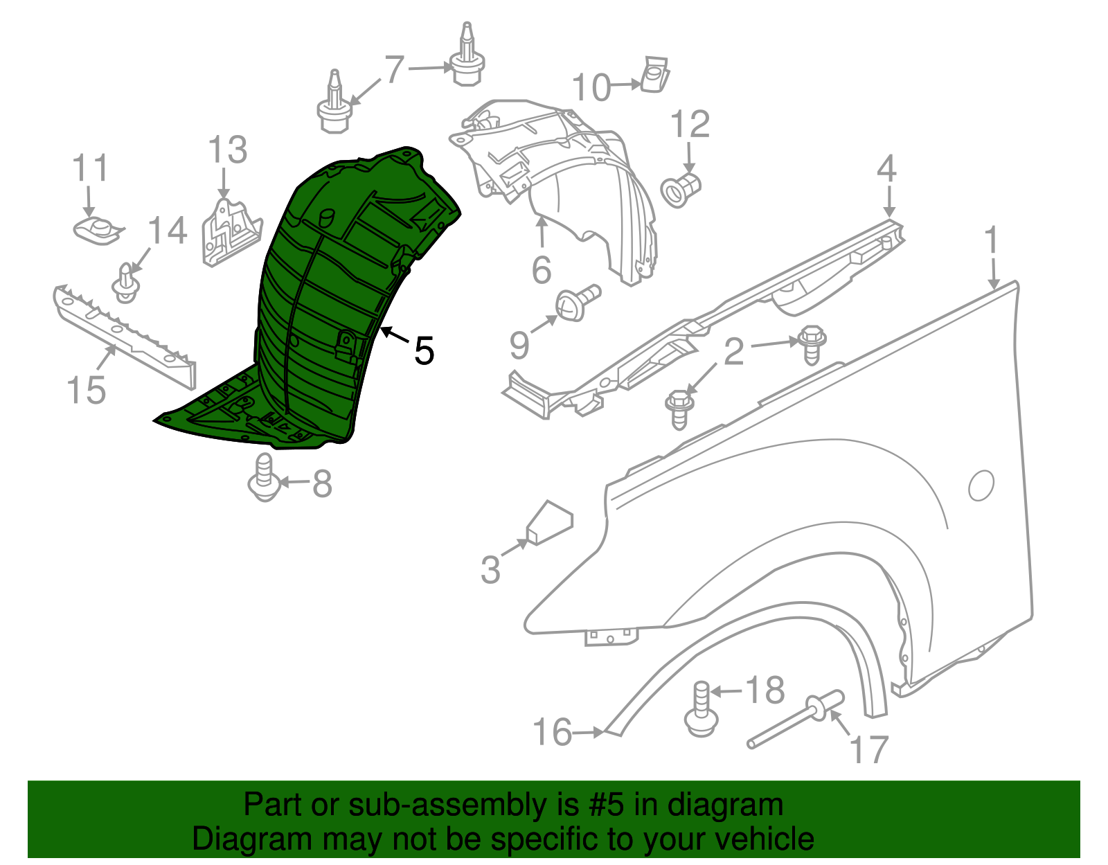 2009-2020 Nissan 370Z Ft Fender Liner 63845-1EA0A | Nissan RVA