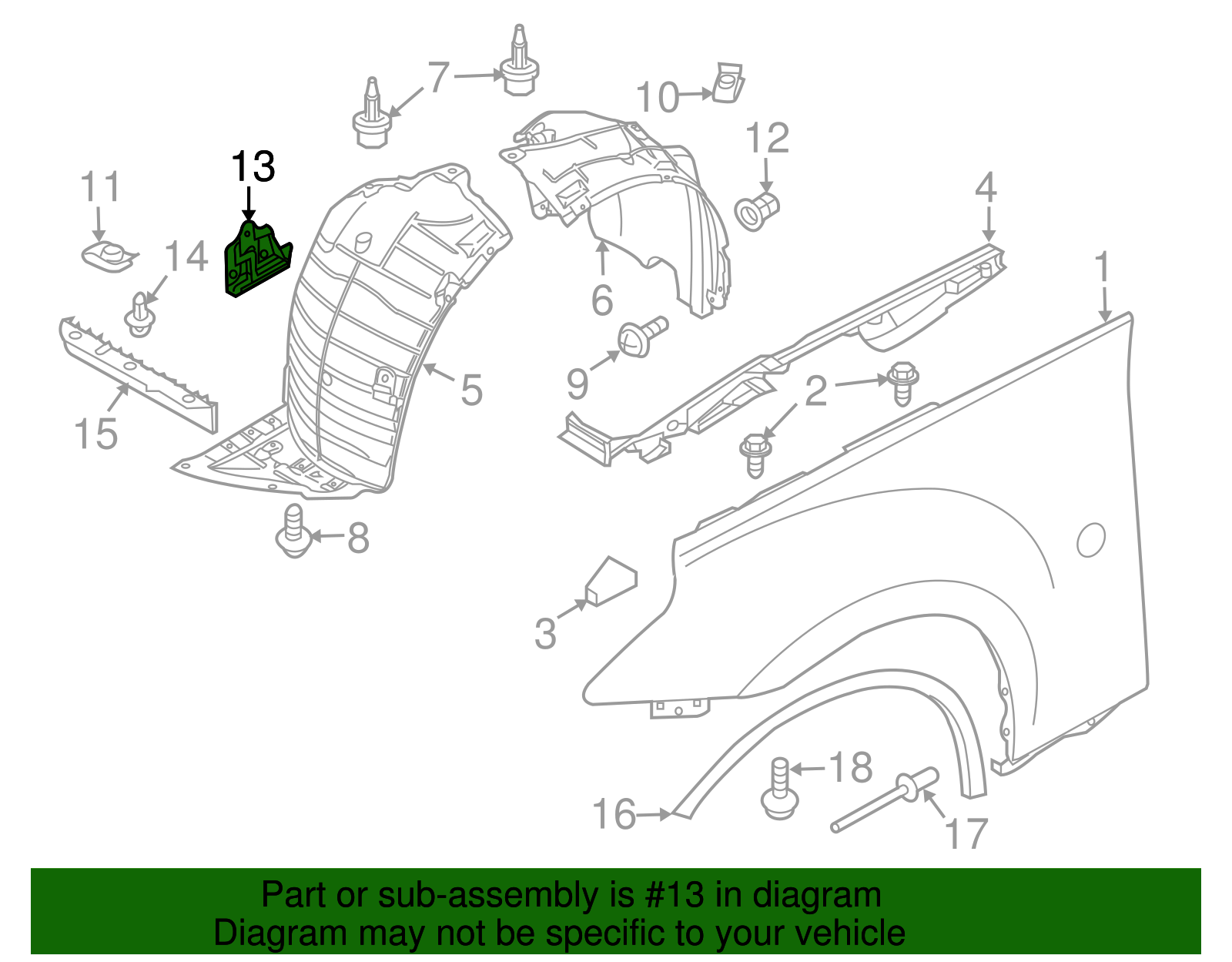 2009-2025 Nissan Splash Guard - Driver's Side (LH) 63833-JK60A ...