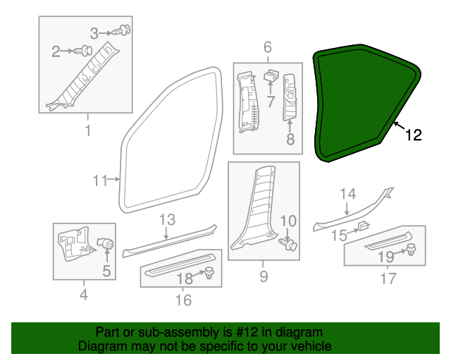 62332-06120-B0 - Door Seal 2012-2014 Toyota Camry | Bam Wholesale Parts