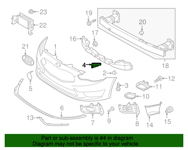 86513-F6000 - Bumper Cover Side Bracket 2017-2019 Kia Cadenza | Kia ...