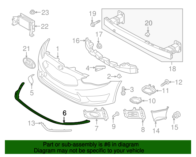 86590-F6100 - Air Deflector 2017-2019 Kia Cadenza | Kia.Parts Store