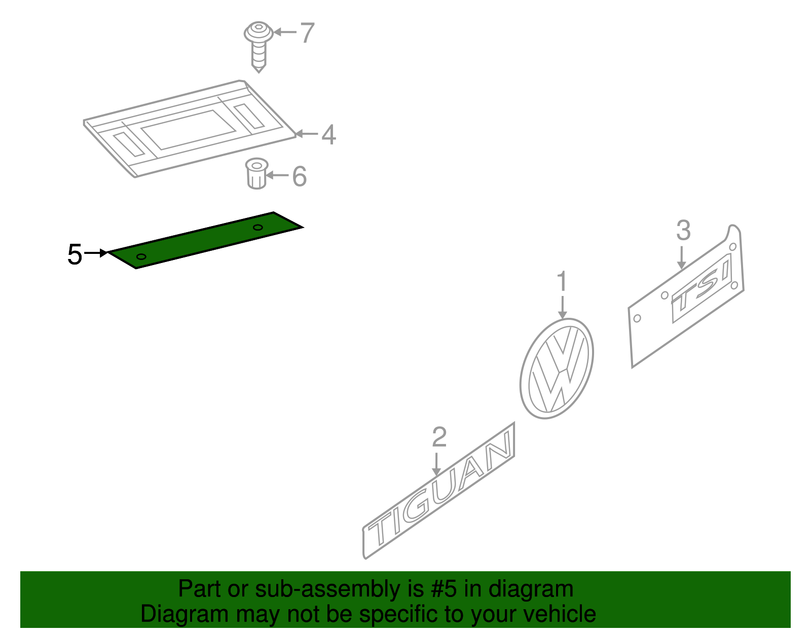 8D0-853-419-D - License Mount Packing - 2008-2020 Volkswagen | World VW ...