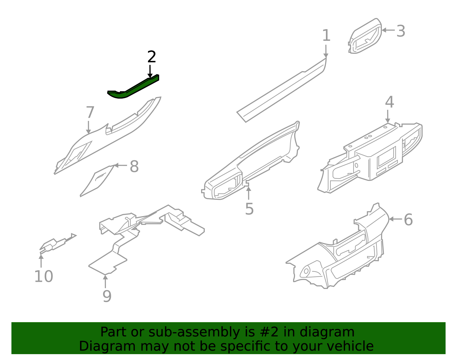 2020-2024 Ford | Front Molding | LB5Z-7804339-AA | Walls' Ford Parts