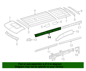 906-632-05-03 - Roof Rail Reinforcement - 2010-2018 Mercedes-Benz ...