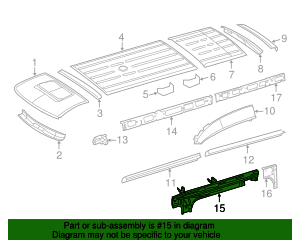 906-630-05-25 - Roof Rail Reinforcement 2014-2021 Mercedes-Benz ...