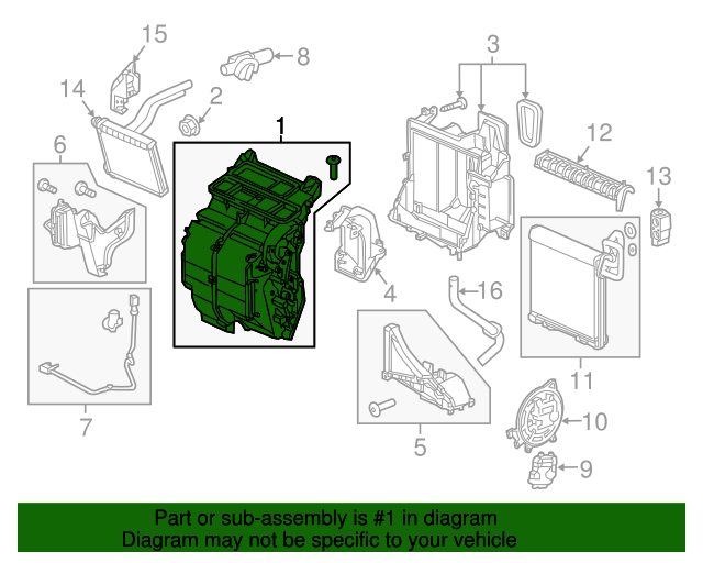 2016-2020 Honda HR-V Heater Sub-Assembly 79106-T7W-A01 | OEM Parts Online