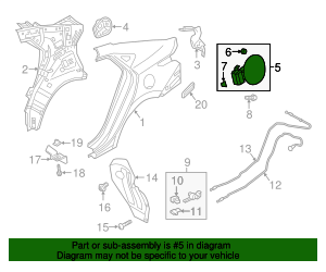 2018-2022 Hyundai Accent Fuel Door 69510-J0000 | QuirkParts