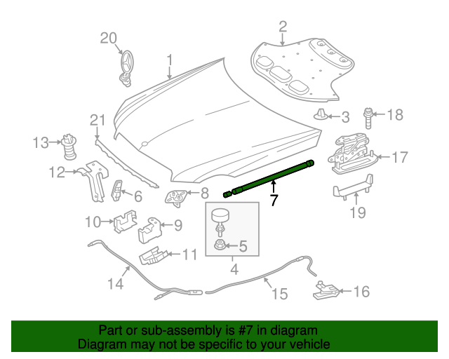2010-2018 Mercedes-Benz Lift Cylinder 204-880-00-29 | Mercedes Star Parts