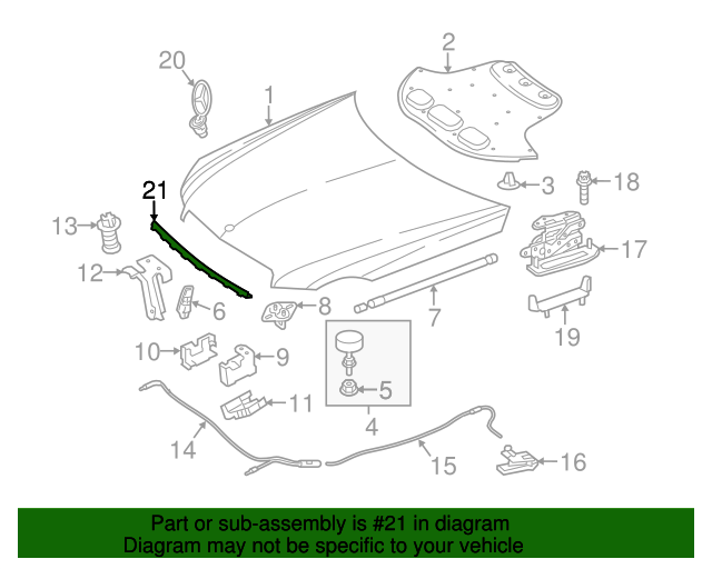212-887-02-98-64 - Hood Seal 2014-2016 Mercedes-Benz | AutoNationParts.com