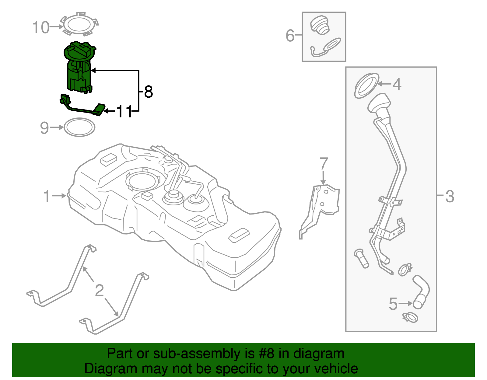 2013-2019 Nissan Sentra Fuel Pump Assembly (mra8de) (b17 Sentra) 17040 ...