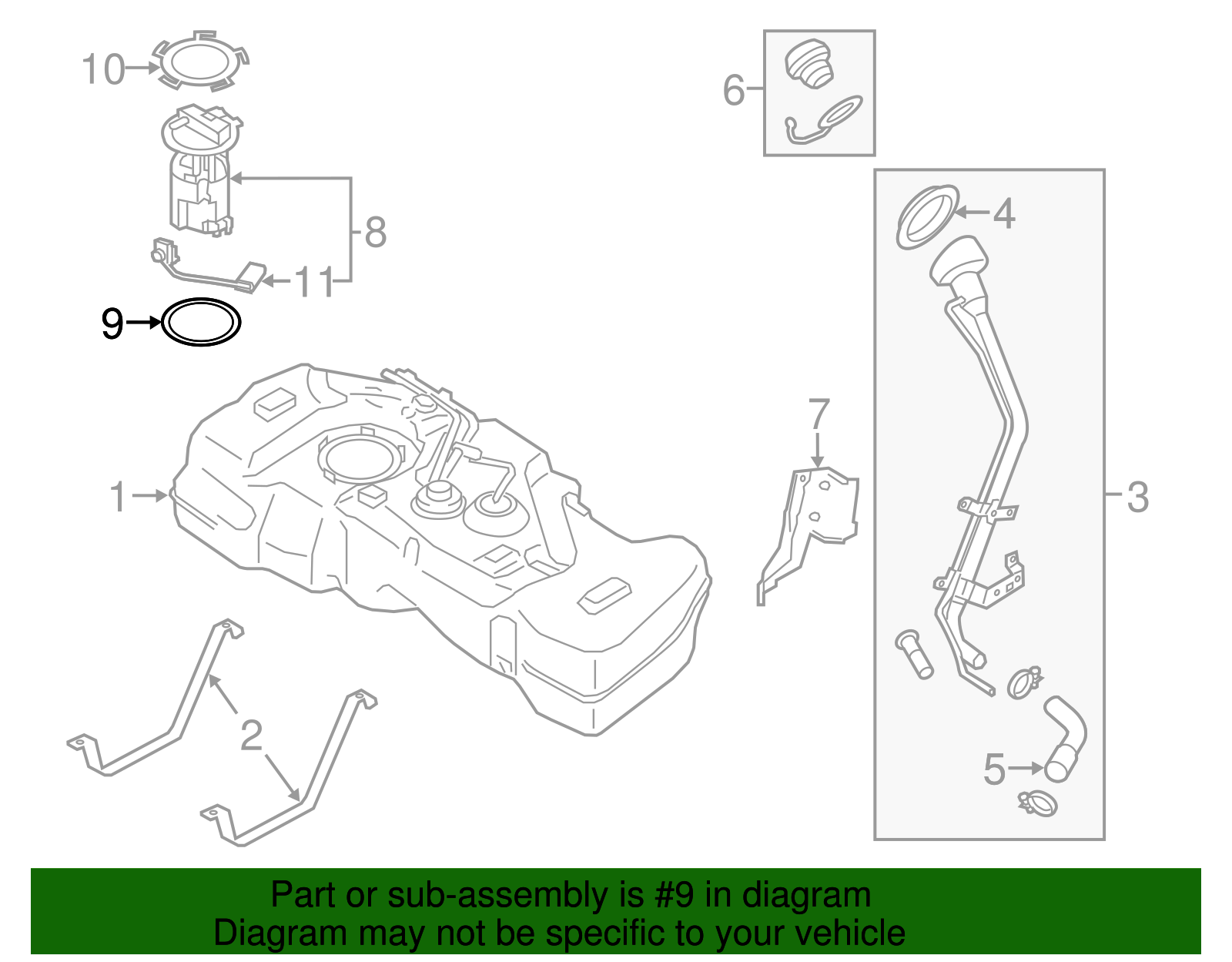 17342-EM30A - Fuel Pump Assembly Seal - 2007-2019 Nissan | Nissan OEM ...